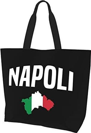 AOOEDM Sac &agrave; provisions r&eacute;utilisable en toile pour dames avec drapeau italien Naples Italie