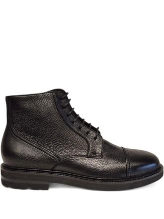 Henderson Baracco bottines en cuir &agrave; lacets - Noir