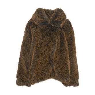 Semicouture Luxuri&ouml;ser Pelzmantel Marrone Aw25 - - Jackets - Damen - Braun - XS