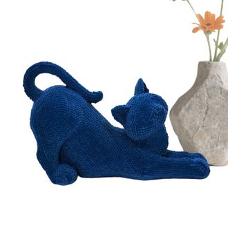 Generico Kleine Katzenfiguren, entz&uuml;ckende Skulptur aus Harz, sich ausdehnend mit Fusseln, Katzenfiguren f&uuml;r den Schreibtisch, f&uuml;r verschiedene Innen- und Au&szlig;e