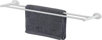 Tiger Urban Handtuchhalter doppelt, Edelstahl, Farbe: Wei&szlig;-matt, Handtuchstange zur Wandmontage mit austauschbaren Dekor-Ringen zur individuellen Gestaltung