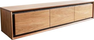 DELIFE TV-Board Stonegrace Akazie Natur 145 cm 3 T&uuml;ren Steinfurnier schwebend Lowboard