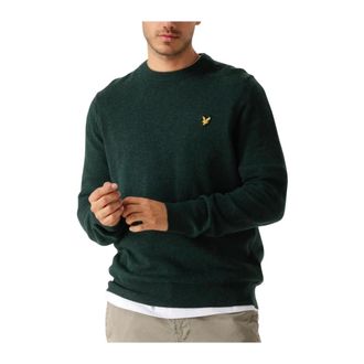 Lyle & Scott Lambswool Blend Rundhals-Pullover - - Knitwear - Herren - Gr&uuml;n - S