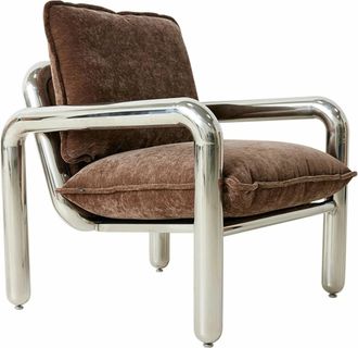 HKliving Fauteuil en velours Chrome Lounge HKliving