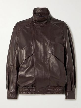 Nour Hammour Ariste Oversized-lederjacke - Burgunder