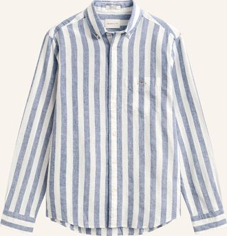 GANT Hemd Regular Fit Mit Leinen blau