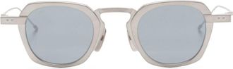 Thom Browne Sonnenbrille mit eckigem Gestell - Silber
