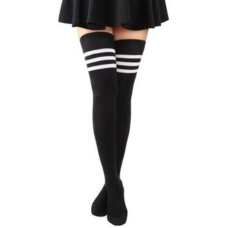 Dreshow Femme Coton Extra Longues Chaussettes Hautes de Cuisse Montantes Chaussettes de Genoux para Sport Cosplay
