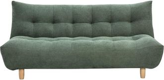 Miliboo Canap&eacute; convertible scandinave 3 places en tissu chenille vert kaki et bois clair YUMI