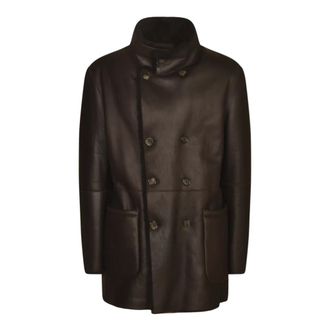 Giorgio Armani Homme, Vestes, Brun, Taille: L Manteau Crois&eacute; en Shearling