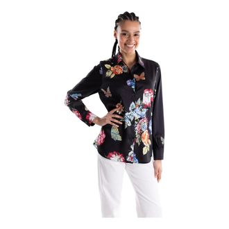 5 Progress Femme, Blouses et Chemises, Noir, Taille: 36 FR Chemise Botanic Garden
