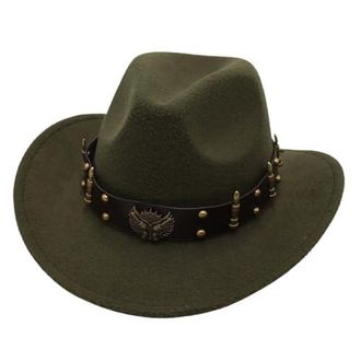 Generic Chapeau De Cowboy - Chapeau de Style Cowboy Occidental &eacute;l&eacute;gant Couvre-Chef Jazz Melon d&eacute;cor&eacute; pour Un Ethnique Unique et Tendance