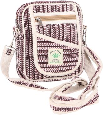 Guru Shop Nat&uuml;rliche Schultertasche aus Hanf, Baumwolle, Boho Ethnotasche, Kameratasche - 6, Unisex - Erwachsene, 20x16x4 cm