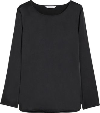 Max Mara Femme, Blouses et Chemises, Noir, Taille: 44 FR Blusa in raso di seta