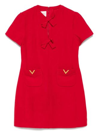 Valentino Garavani robe courte en crêpe - Rouge