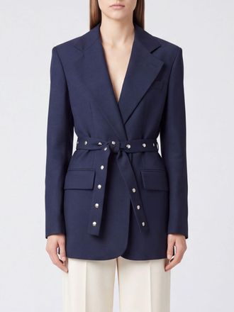 Stella McCartney Blazer court slim fit en viscose avec clous et ceinture