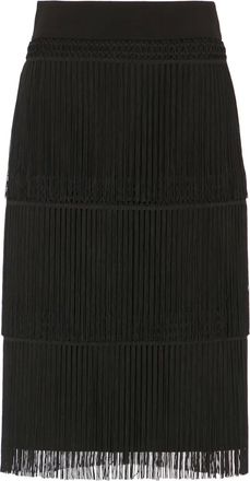 Temperley London jupe mi-longue à design superposé - Noir