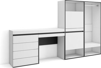 Skraut Home Skraut Home - Schuhregal, Schuhschrank, Schuhaufbewahrung, 247x145x35 cm, F&uuml;r Schlafzimmer, Zimmer, Offener Kleiderschrank, Kommode mit Schubladen