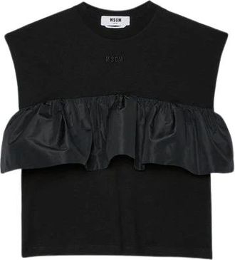 Msgm Msgm, Femme, Tops, Noir, Taille: 36 FR T-Shirt