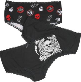 Rock Rebel by EMP Femme Boxer Noir avec Motif S