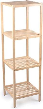 Alpina Badregal mit 4 Ablagen - Badezimmerschrank auf Bambus - Badezimmer Regal f&uuml;r Badezimmer, K&uuml;chen und Schlafzimmer - 32 X 33 X 108,5 cm - f&uuml;r Handt&uuml;cher