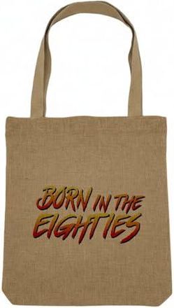 Fabulous Sac Shopping Tote Bag Aspect Lin - Born in the Eighties Video Game Typographie Parodie Jeux Vid&eacute;o Combat 1980 - Sac de Courses Toile Epaisse 360g Beig