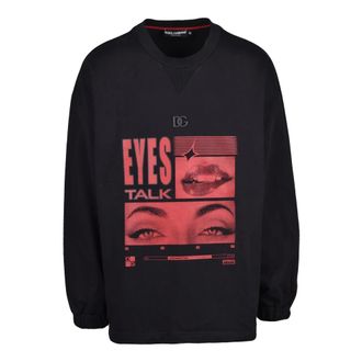 Dolce & Gabbana Homme, Sweatshirts et sweats &agrave; capuche, Noir, Taille: L Felpa Girocollo