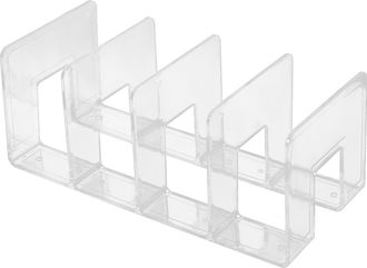 IFUNDOM Unterteiltes Schreibtisch Aufbewahrungsregal Dokumentenablage mit 4 F&auml;chern aus Transparentem Kunststoff Vielseitiger Organizer f&uuml;r B&uuml;ro Schule und Ki