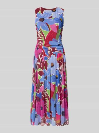 Christian Berg Midikleid aus Mesh mit Blumenprint