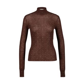 Paco Rabanne Second-Skin Rollkragentop - - Knitwear - Damen - Braun - M