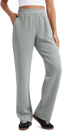 CRZ YOGA Damen Weichheit Weites Bein Sweatpants Modal Hohe Taille Schlaghose Lounge Reisen L&auml;ssig Sweathose - 79cm Sterling 40