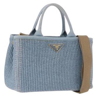 Prada Sac cabas vintage doccasion - Femme - Pre-owned - Bleu - Taille: ONE Size