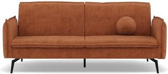 Best Mobilier Lexie - Canap&eacute; Convertible clic-clac 2 Places en Velours c&ocirc;tel&eacute;, Terracotta