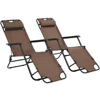 vidaXL Furniture Limited - Chaises longues pliables 2 pcs avec