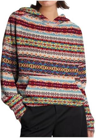 Generic Welt Shop V&ecirc;tements Tricot&eacute;s Chaud &Eacute;l&eacute;gant Imprim&eacute; Sweatshirts Mode avec &Eacute;paules Coud&eacute;es Pull avec Pull Color&eacute; Femme, bleu clair, XXL