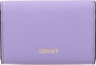 Versace Medusa-Logo Leather Wallet - Purple