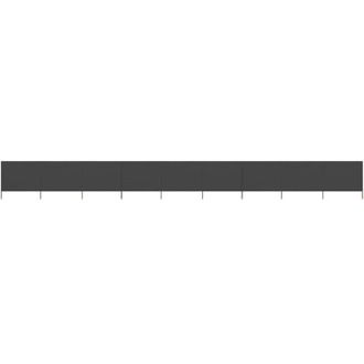 vidaXL Vidaxl - Paravent pliable 9 panneaux 1200 x 160 cm - Tissu non-tiss&eacute; anthracite - Poteaux en bois pour protection contre le vent