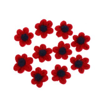 Aboofan 10 St&uuml;ck Teiliges Handgefertigte DIY Bl&uuml;tenapplikationen f&uuml;r Haarschmuck und Bekleidungsdekorationen in Weinrot Vielseitig Einsetzbare Bastelaccessoir