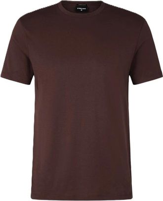 Strellson Homme, Tops, Brun, Taille: M T-shirt en coton merceris&eacute;