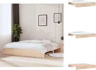 vidaXL Massivholzbett ohne Matratze 200x200 cm - Holzbett - Massivholzbette - Kiefernbett - Doppelbett - Boxspringbett