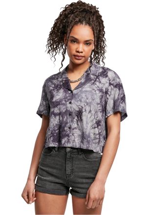 Urban Classics Ladies Viscose Tie Dye Resort Shirt Dark S