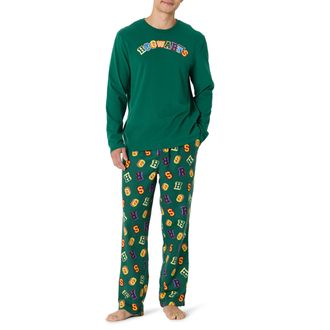Amazon Essentials Harry Potter - DC Comics - Looney Tunes Herren Schlafanzug-Schlaf-Sets Flanell, Hogwarts-briefe, XXL