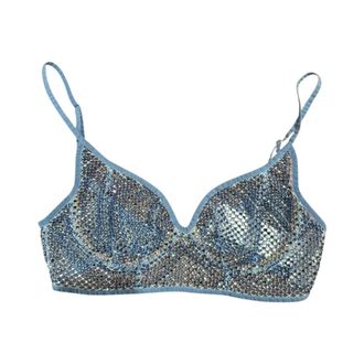 Genny Femme, Sous-v&ecirc;tements, Bleu, Taille: 34 FR Bralette Top Orn&eacute;