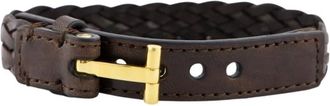 Tom Ford Homme, Accessoires, Brun, Taille: ONE Size Bracelet T-Lock en Cuir Entrelac&eacute;