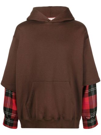 Marni hoodie à design superposé - Marron