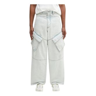 Marcelo Burlon Bleach Denim Wide Cargo Jeans - - Jeans - Herren - Blau - S