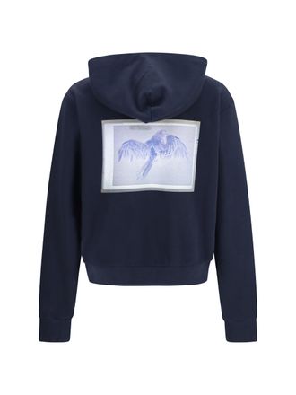 Maison Margiela Mens Hooded Sweatshirt Blue Cotton Sweatshirts Sweater