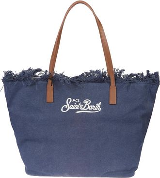 MC2 Saint Barth Femme, Sacs, Bleu, Taille: ONE Size Frayed Tote Bag