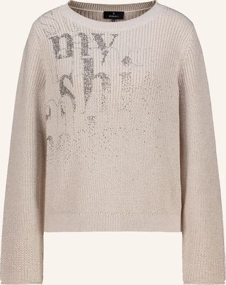 Monari Monari Pullover Mit Glitzergarn Und Schmucksteinen weiss
