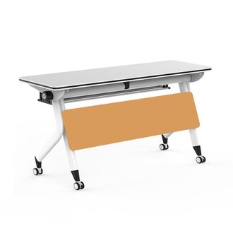 Generic Klappbarer Konferenztisch, mobiler Klapptisch mit feststellbaren Rollen, Schulungstisch mit Ablagefach, wei&szlig;e Ausf&uuml;hrung f&uuml;r B&uuml;ro und Veranstaltungen